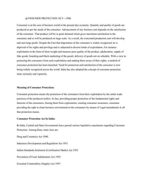 A Project Report on CONSUMER RIGHTS.pdf | Consumer Issues | Business