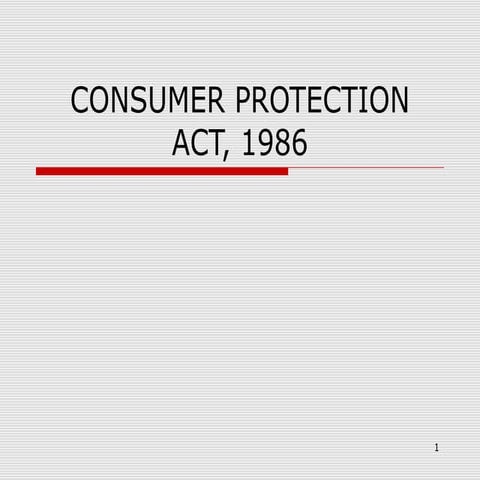 Consumer protection act | PPT