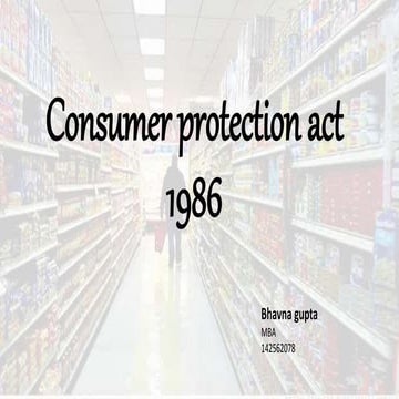 Consumer protection act | PPTX
