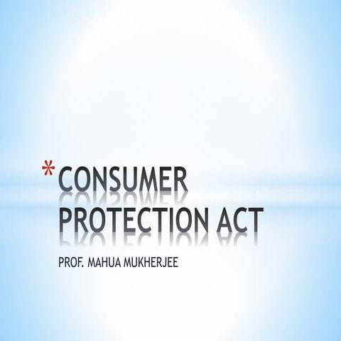 Consumer protection act 1986 | PPT