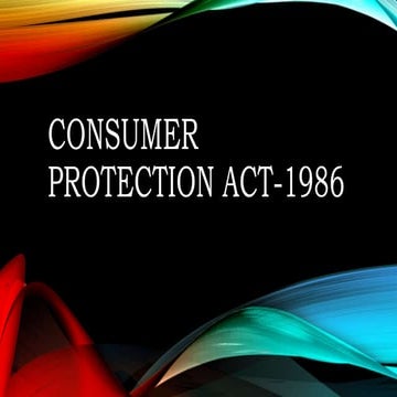 Consumer protection act 1986 | PPT