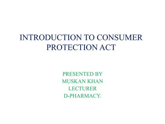 Chapter - 5, Consumer Rights, Economics, Social Science, Class 10 | PPT