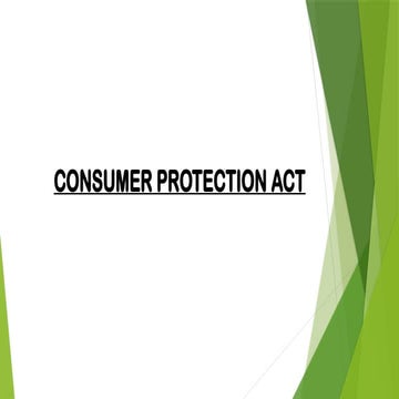 CONSUMER PROTECTION ACT. Consumer rights | PPTX