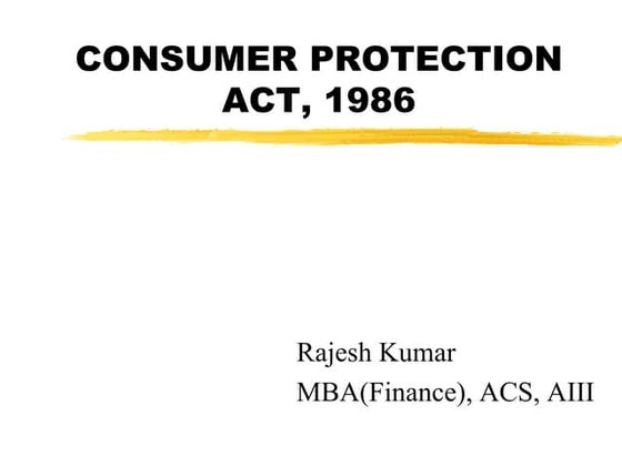 Indian Consumer Protection Act -1986.ppt