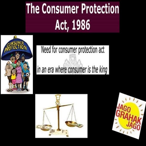 indian consumer protection act 1986 | PPT