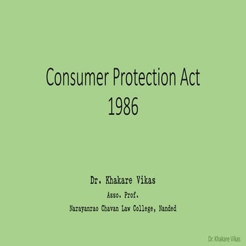 Consumer Protection Act 1986 | PPT