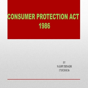 Consumer protection act 1986 | PPTX