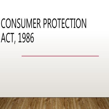 Consumer Protection Act | PPT