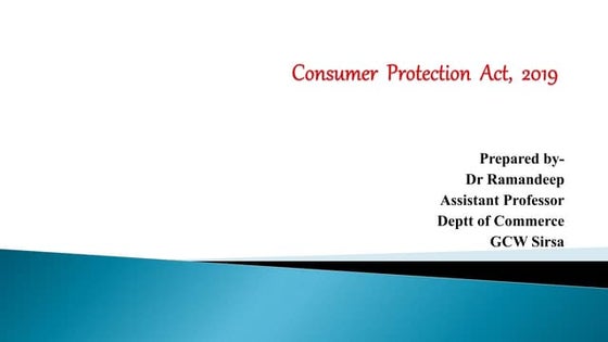 Consumer protection act | PPT