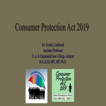 Consumer protection act 2019 | PPTX