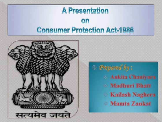 Indian Consumer Protection Act -1986.ppt