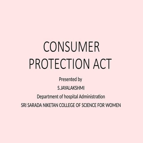 CONSUMER PROTECTION ACT _rights of consumers | PPTX