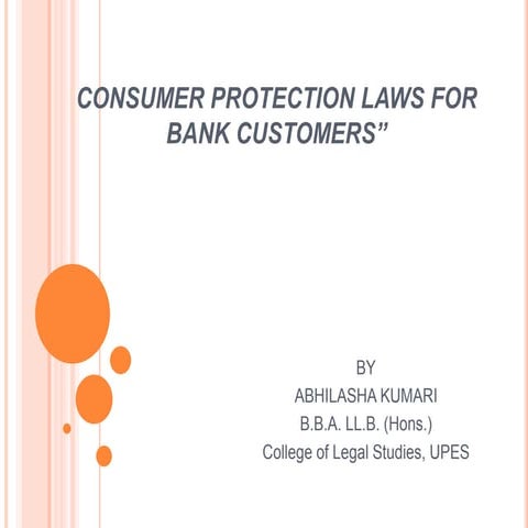 Consumer protection laws for bank customers | PPTX
