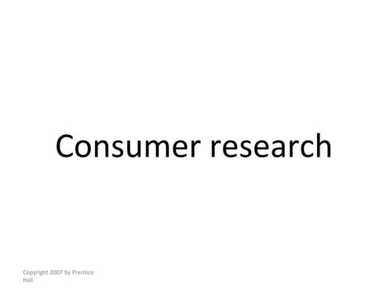 Consumer research | PPT