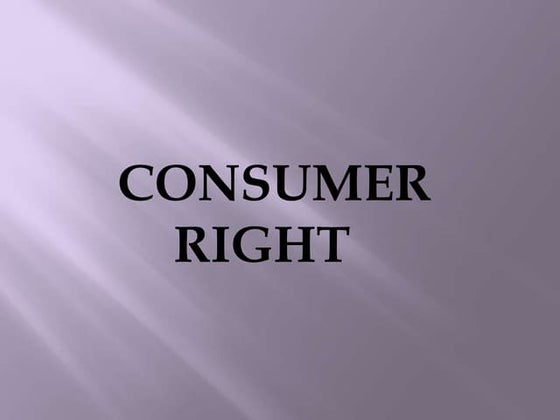 Chapter - 5, Consumer Rights, Economics, Social Science, Class 10 | PPT
