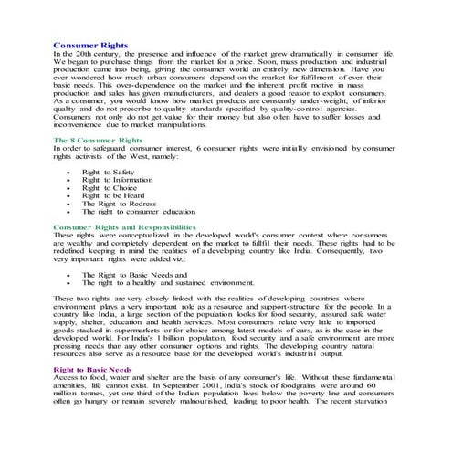 Consumer rights | DOCX