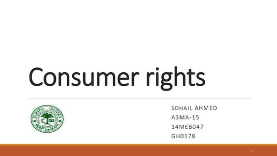 Consumer rights ppt | PPTX