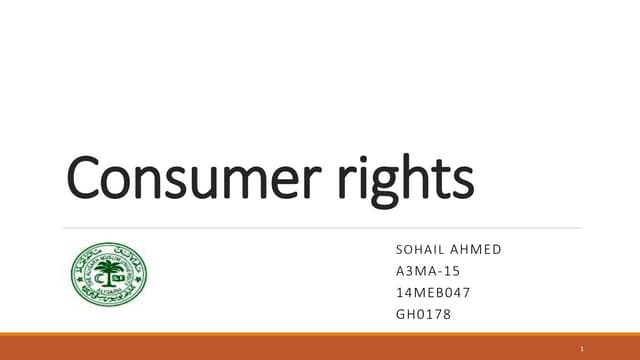 Consumer rights ppt | PPTX