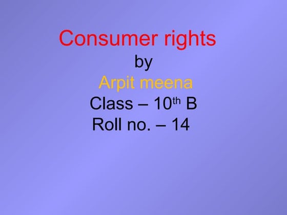 Consumer Rights | PPT