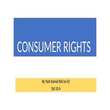 Consumer rights | PPTX