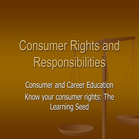 Consumer Rights And Responsibilities Powerpoint