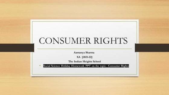 Consumer awareness class 10th PPT | PPT