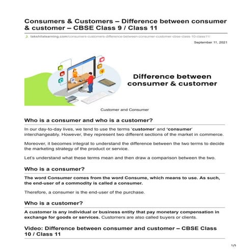 Consumers And Customers Difference Between Consumer Customer Cbse Class