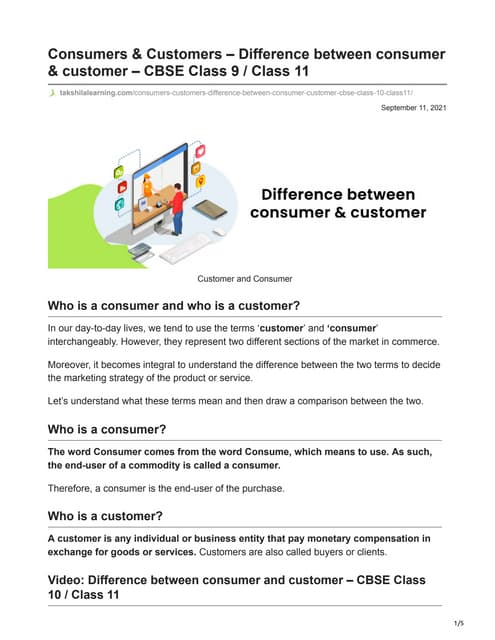 Consumers And Customers Difference Between Consumer Customer Cbse Class