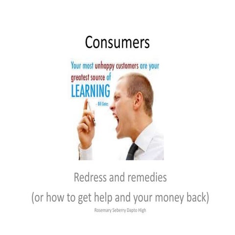 Consumers redress and remedies | PPTX