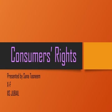 Understanding consumers’ Rights: Duties, Rights, Justice | PPT