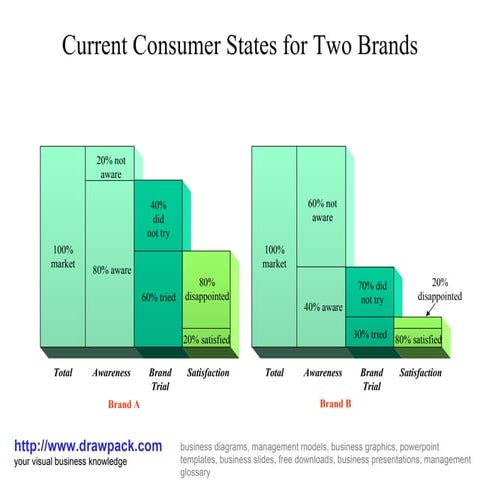 Consumer states for two brand business diagram | PPT