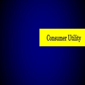 Consumer utility | PPT