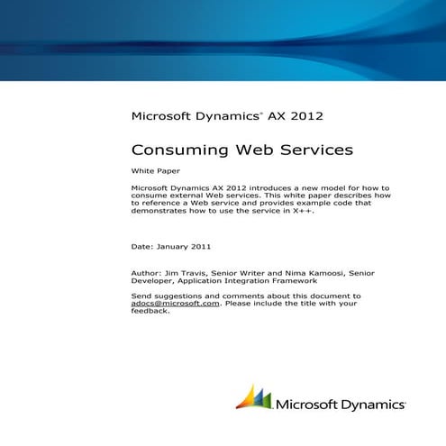 Consuming web services_ax2012 | PDF