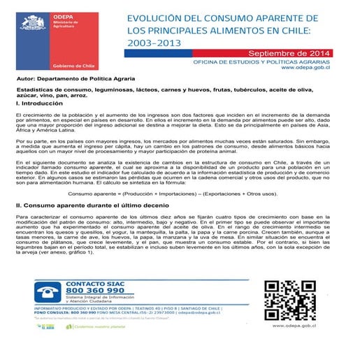 Consumo aparente alimentos 2003-2013 | PDF