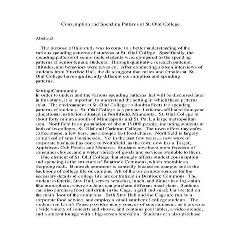 Consumption and-spending-patterns-at-st.-olaf-college | PDF