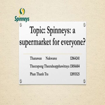 Case study - Spinneys: a supermarket for everyone? | PPTX