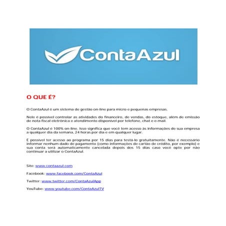 Conta Azul - Apresentação | PDF