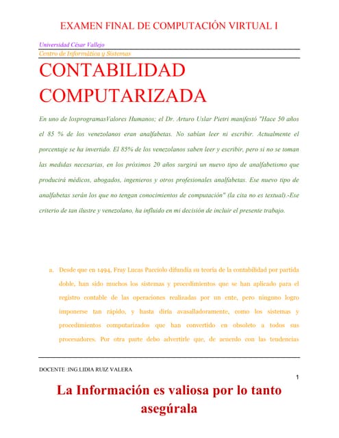 contabilidad computarizada | PPT