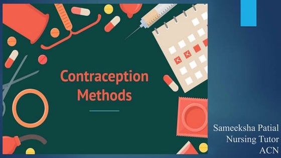 Barrier methods for Contraception | PPTX