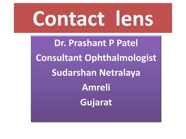 Fitting assessment of soft contact lens | PPTX