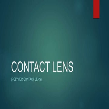 Polymer Contact lens. | PPT