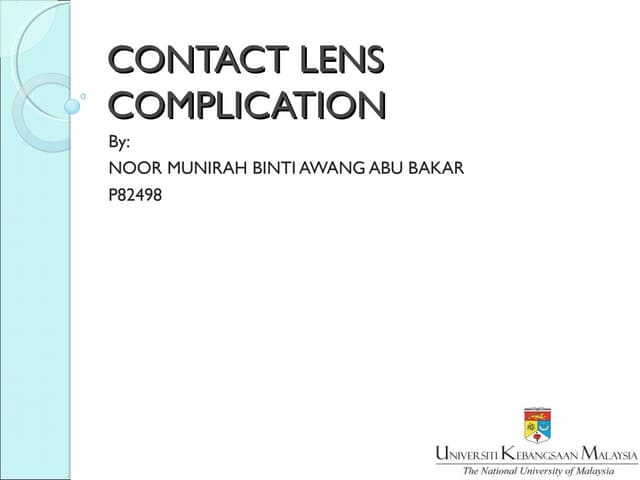 Special type of contact lens | PPTX