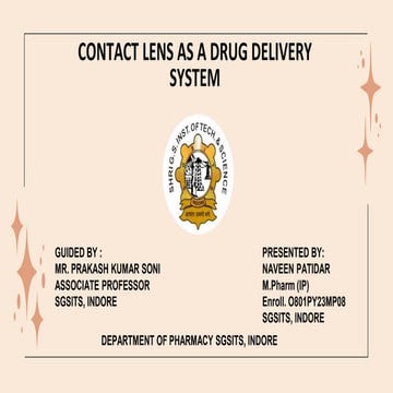 CONTACT LENSES FOR PHARMACEUTICAL DRUG DELIVERY.pptx