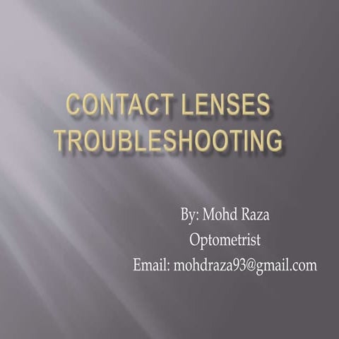 Contact lenses troubleshooting | PPT