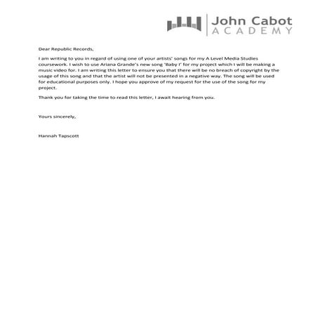 Contact with the artist and record label | DOCX