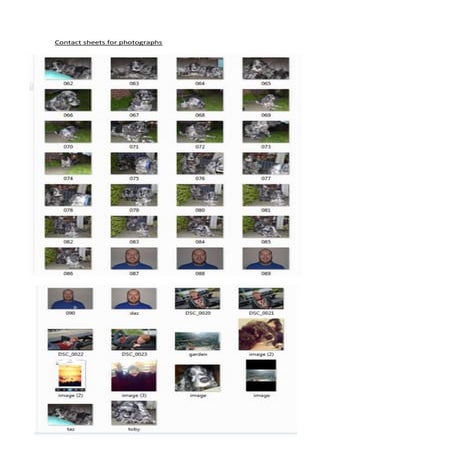 Contact sheets for photographs | DOCX | Photography | Arts and Crafts