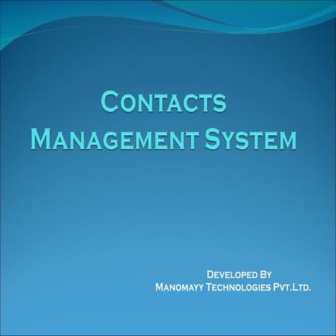 Contacts management system | PPT