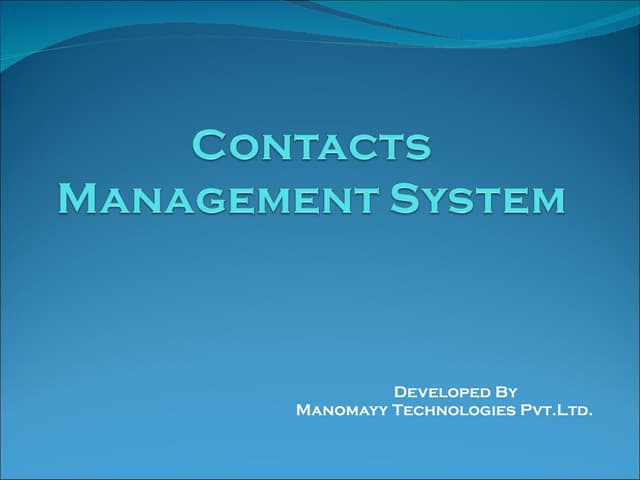Contact Management | PPT