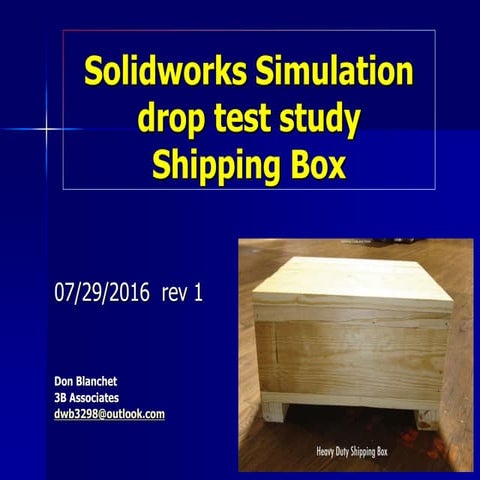 Solidworks drop test simulation of a shipping box | PPTX