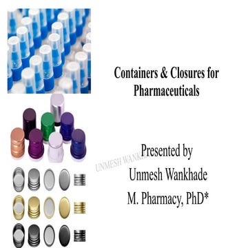 Containers, Closures for Pharmaceuticals.pptx